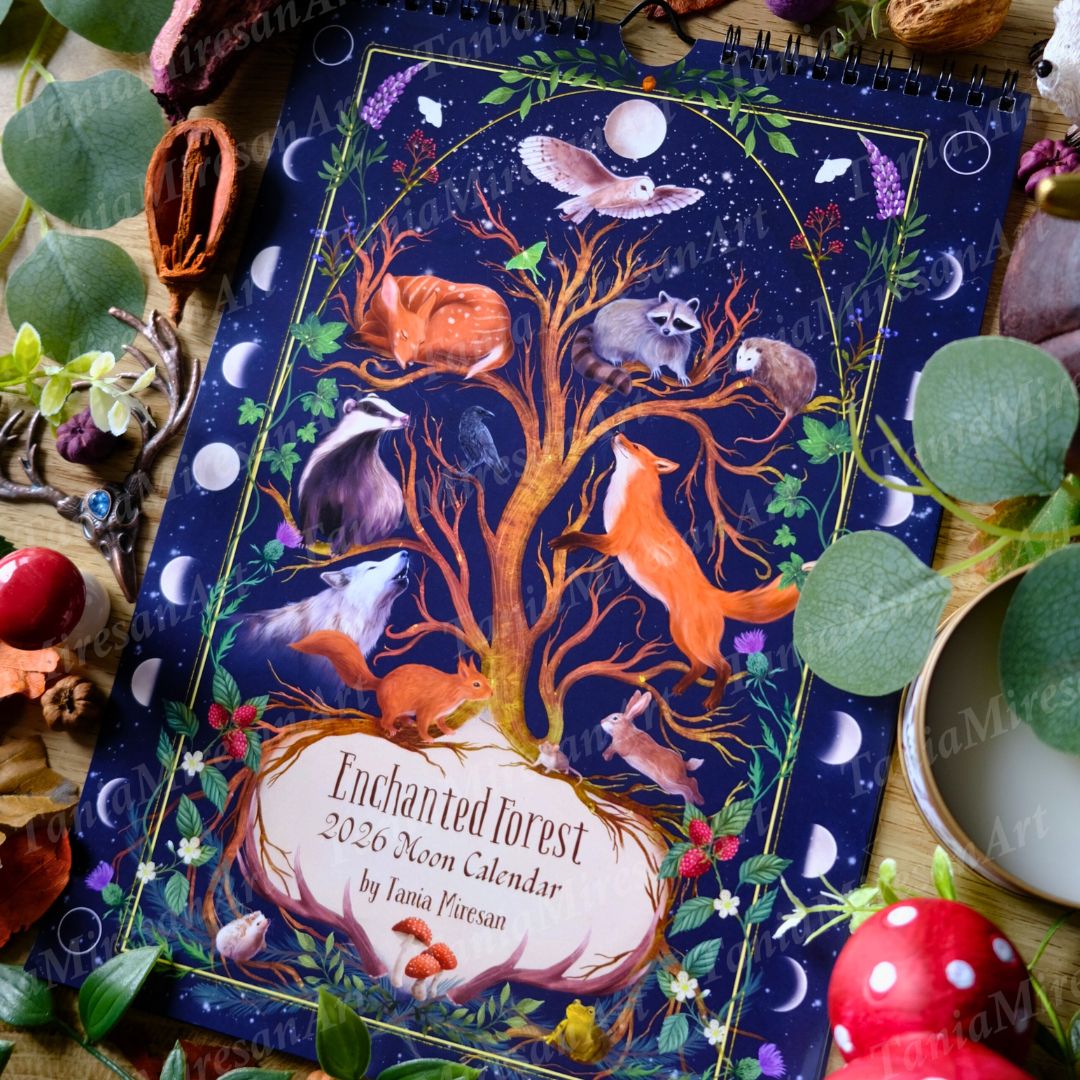 Enchanted Forest Moon Calendar - TaniaMiresanArt