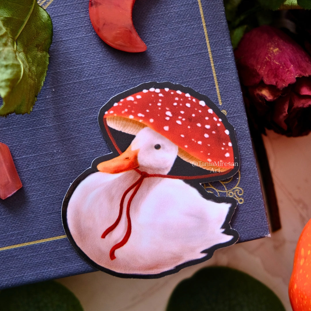 Cottagecore Duck Sticker - TaniaMiresanArt