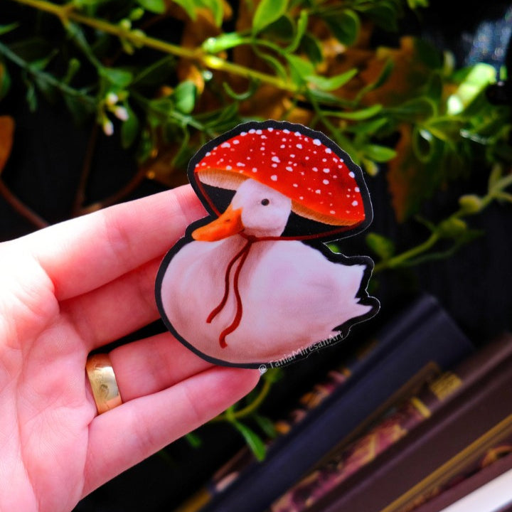Cottagecore Duck Sticker - TaniaMiresanArt